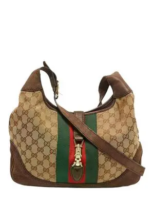GUCCI Medium Jackie Gg Canvas Shoulder Bag