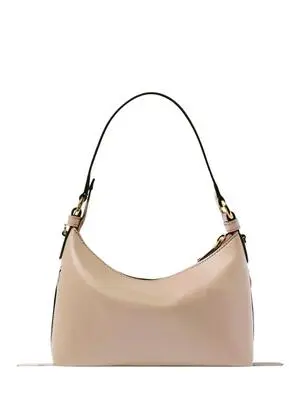 LANCEL Lancel Origami Leather Shoulder Bag Neutrals