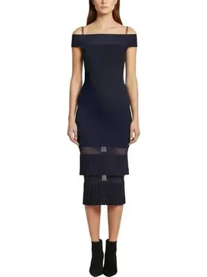 Roland Mouret Off-the-shoulder Mermaid Midi Dress - Blue