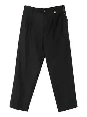 MYTHS Pleated-front Straight-leg Trousers - Black