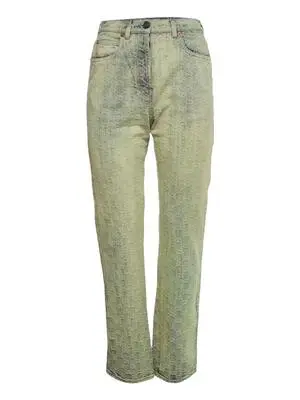 Gucci Gg Jacquard Straight-leg Jeans - Blue