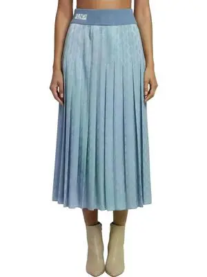 Fendi Jacquard Pleated Midi Skirt - Blue