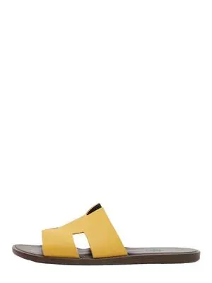 Hermès Izmir H-cutout Leather Sandals - Yellow