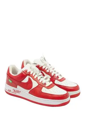 LOUIS VUITTON X Nike Air Force 1 Monogram Lace-up Sneakers - Red