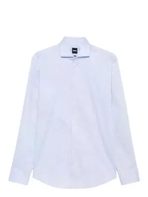 BOSS Micro-pattern Long-sleeve Shirt - Grey