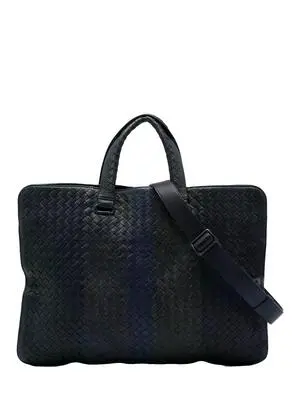 Bottega Veneta Nappa Intrecciato Briefcase Bag - Black