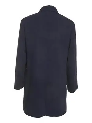 Emporio Armani Double-breasted Crepe Coat - Blue