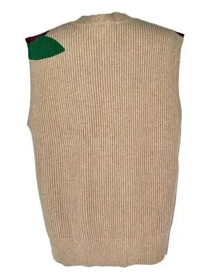 JW Anderson Apple Print Ribbed Knit Vest - Neutrals