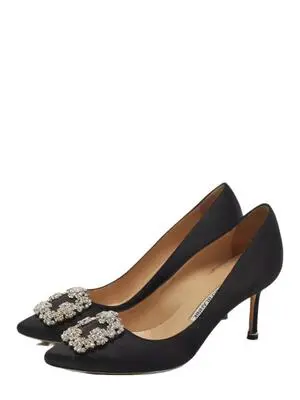MANOLO BLAHNIK Manolo Blahnik Hangisi Pumps With Crystal Embellished Buckle