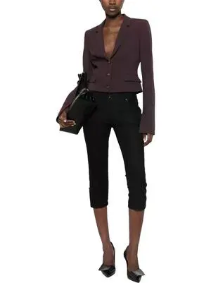 Andamane Zefira Single-breasted Cropped Blazer - Red