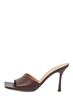 Bottega Veneta Stretch Square-toe Sandals Brown