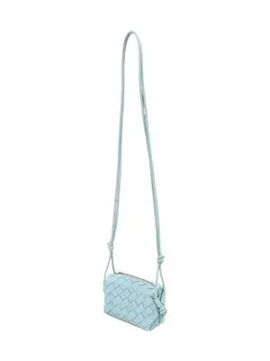 Bottega Veneta 2024 Candy Loop Intrecciato Cross-body Bag Blue