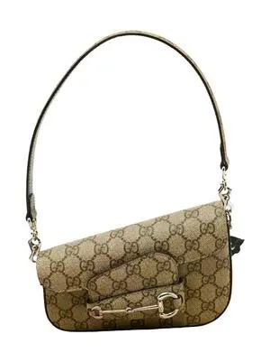 Gucci Gucci Mini Horsebit 1955 GG Supreme Shoulder Bag Neutrals