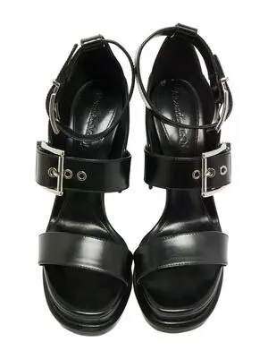 ALEXANDER MCQUEEN Alexander McQueen Leather Platform Heeled Sandals