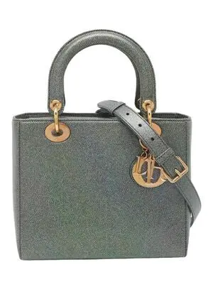 Dior Lady Leather Tote Bag - Grey