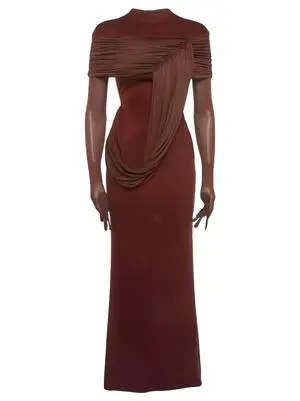 CHATS BY C.DAM Meydan Draped Maxi Dress - Red