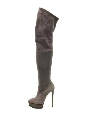 Casadei Over-the-knee Platform Stiletto Boots - Grey
