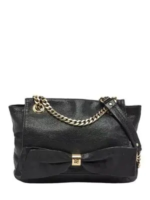 Carolina Herrera Audrey Bow Detail Shoulder Bag - Black