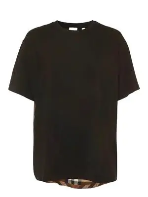 Burberry Carrick Check-panel T-shirt - Black