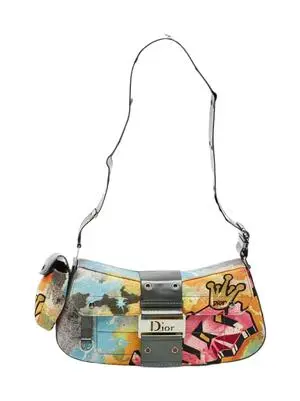Dior 2003 Street Chic Kaos Graffiti Columbus Shoulder Bag - Black
