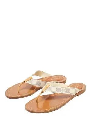 LOUIS VUITTON Damier Azur Thong Sandals - Neutrals