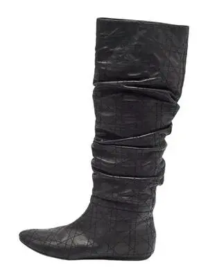 Dior Cannage Slouchy Knee-high Boots - Black