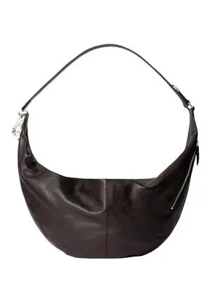 LEMAIRE Large Quiver Clip Bag In Leather - Brown