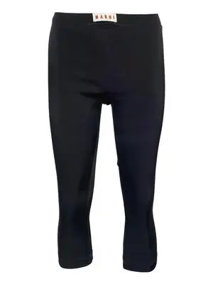 Marni Cropped Slim Fit Trousers With Elasticated Waistband - Black