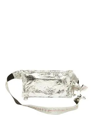 Off-White Crinkle Leather Belt Bag - Silver