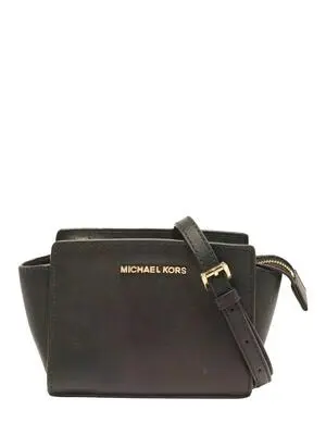 Michael Kors Selma Saffiano Leather Crossbody Bag - Black