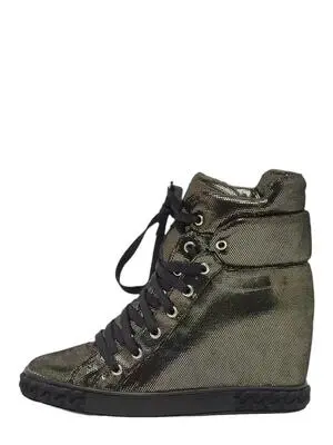 Casadei Wedge-heel High-top Sneakers - Gold