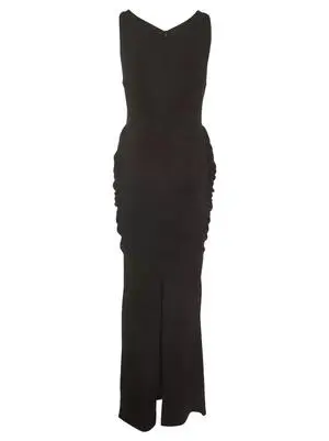 CHATS BY C.DAM Draped Sleeveless Maxi Dress - Black