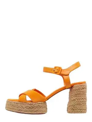 CHRISTIAN LOUBOUTIN Calakala 85 Ankle Strap Espadrille Sandals - Orange