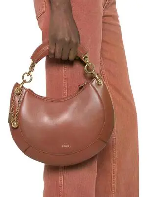 Chloé Small Banana Shoulder Bag In Soft Leather - Brown