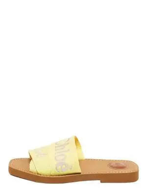 Chloé Woody Logo-print Slides Yellow