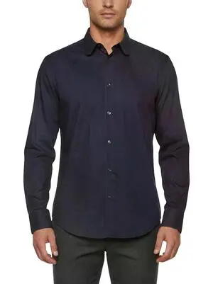 LOUIS VUITTON Monogram-pattern Long-sleeve Shirt - Blue
