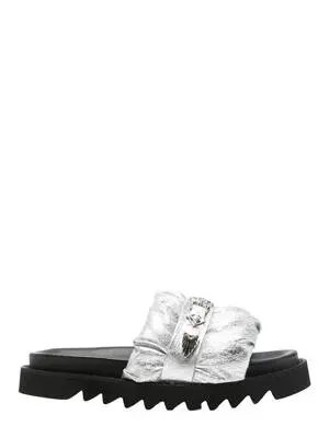 TOGA Toga Pulla Open-Toe Embellished Leather Slides