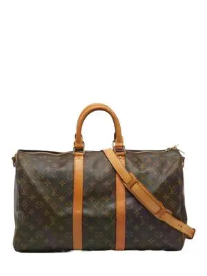 LOUIS VUITTON Monogram Keepall Bandoulière Bag - Brown