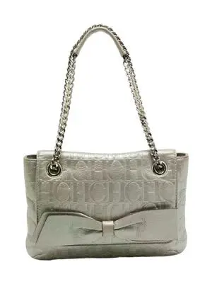 Carolina Herrera Audrey Bow Shoulder Bag - Silver