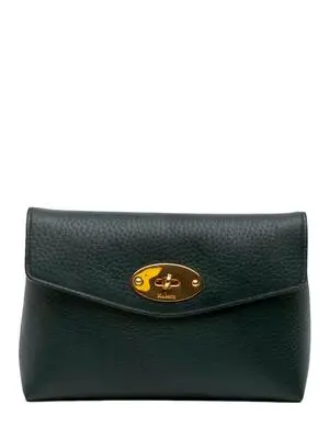 Mulberry Mulberry Grained Calfskin Cosmetic Pouch Green