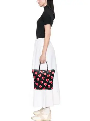Prada 2013-2026 Tessuto Stampato Satchel - Black