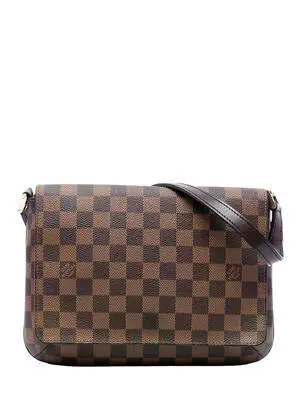 LOUIS VUITTON Damier Ebene Musette Tango Crossbody Bag - Brown