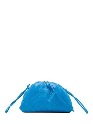 Bottega Veneta Bottega Veneta Nappa Intrecciato Mini Pouch Crossbody Bag Blue