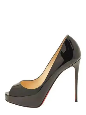 CHRISTIAN LOUBOUTIN Patent Leather Peep-toe Pumps - Black