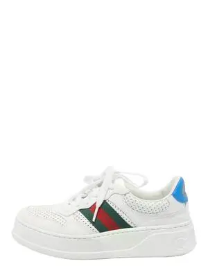 Gucci Chunky B Perforated Sneakers With Web Stripe Detail - White
