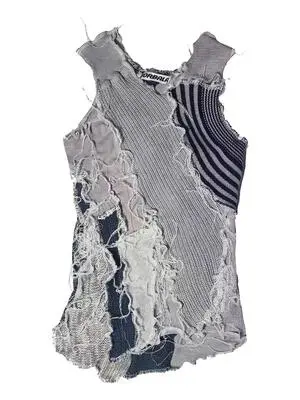 BORBALA Borbala Fluff Patchwork Fluffy Tank Top