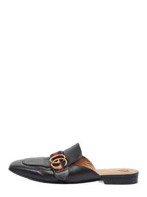 GUCCI Gucci Peyton Web Stripe Flat Mules