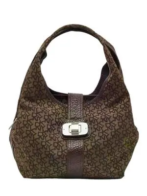 Dkny Monogram Twist-lock Tote Bag - Brown