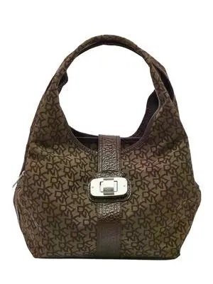 Dkny Monogram Twist-lock Tote Bag - Brown