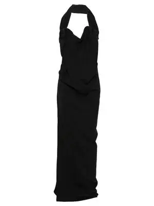 Magda Butrym Rosette-detail Draped Maxi Dress - Black